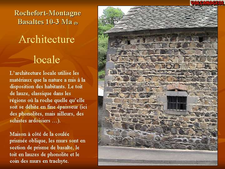 Volcanogeol - Mont-Dore - Rochefort-Montagne Basaltes - Architecture